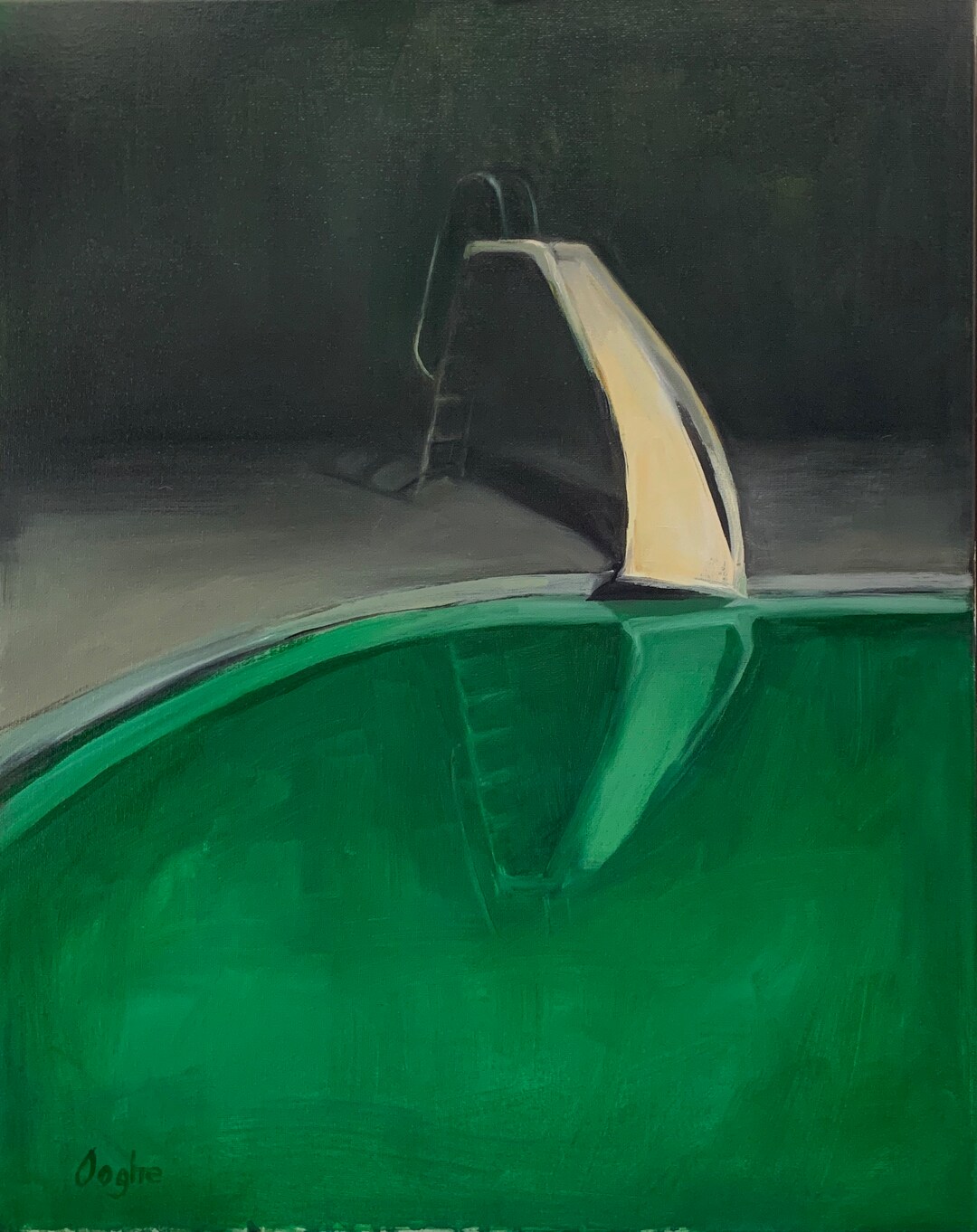 Original Oil Painting - Oil on Canvas - Pool Painting - Slide - Empty ...