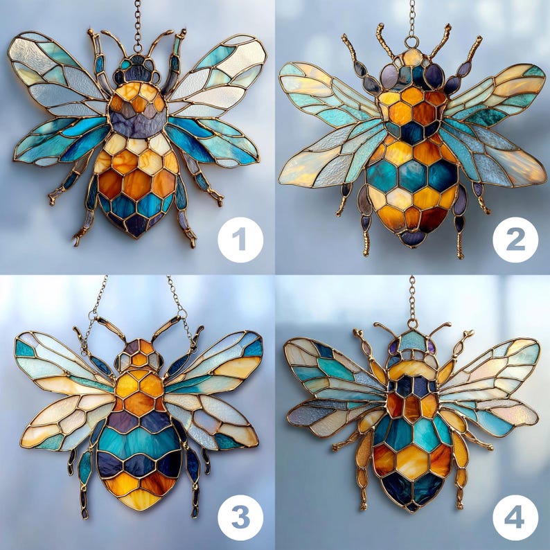 Handmade Bee Suncatcher: Acrylic Stained Style Window Hanging - Etsy