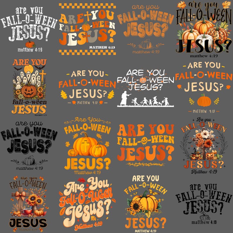 Fall-o-ween Jesus PNG, Funny Retro Christian Halloween Clipart, Bible ...