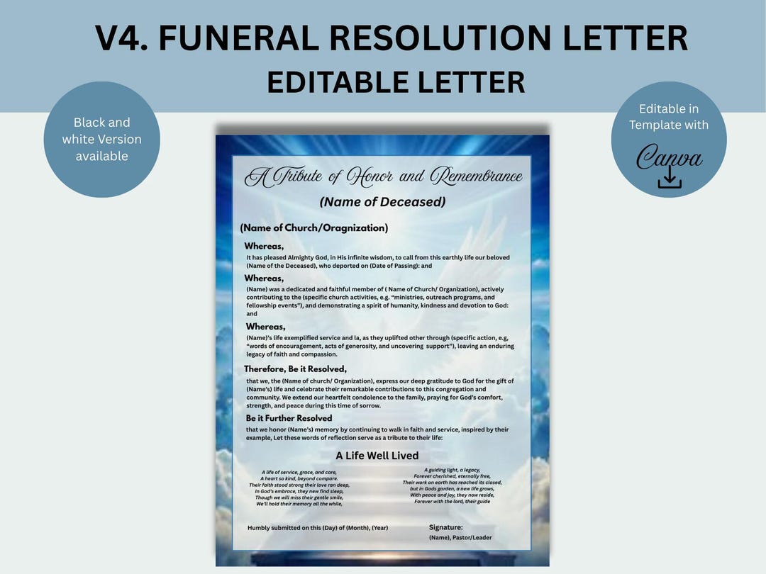 Modelo de Carta de Resolução Funerária Ocean Blue: Programa de Serviço ...
