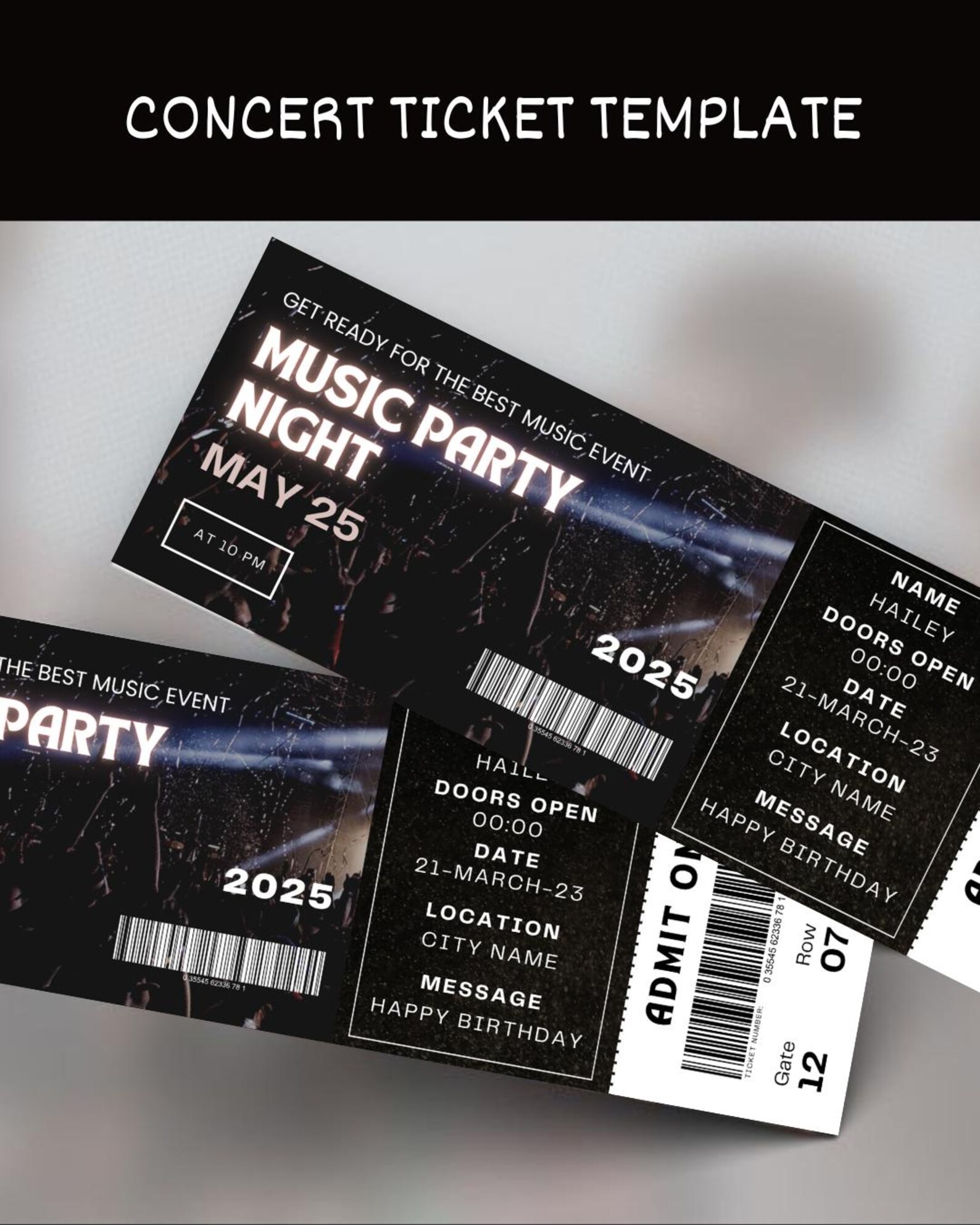 Editable Concert Ticket Template: Surprise Event Gift (canva) - Etsy Canada