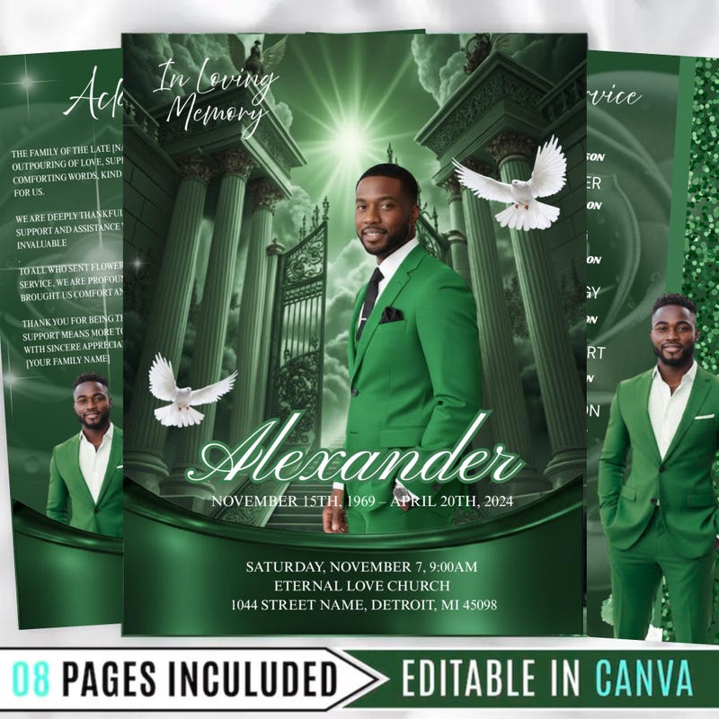 Green and Cream Memorial - Etsy