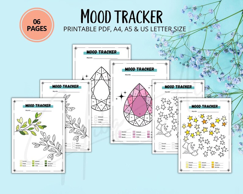 Printable Mood Tracker & Habit Tracker Journal (editable PDF) - Etsy