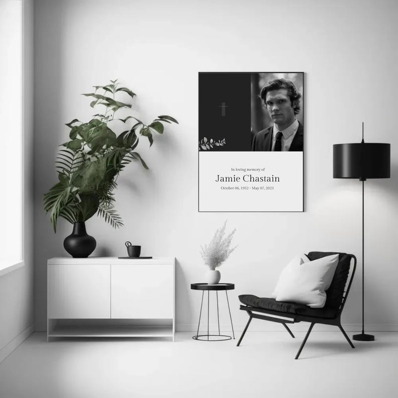 Minimalist Funeral Program Template: Ash Black Memorial Service (canva ...