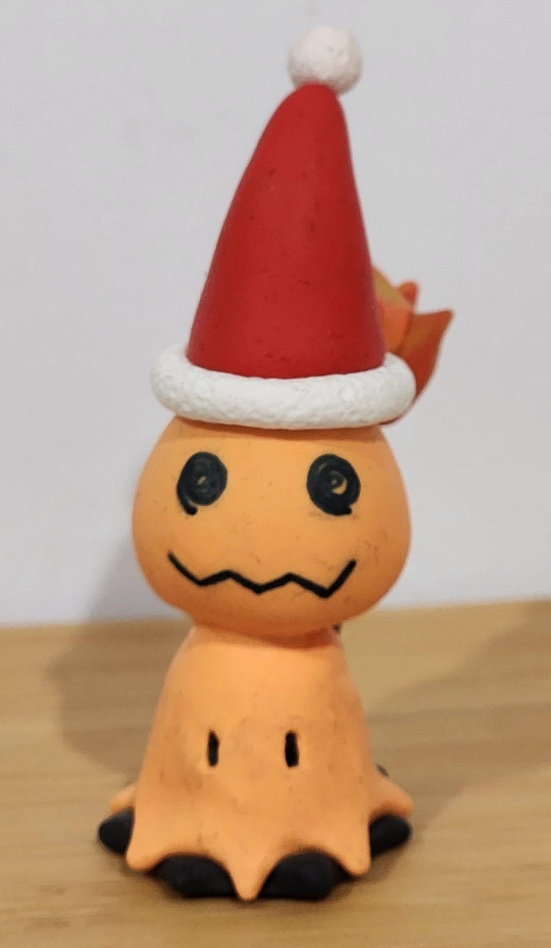Christmas Charmander Mimikyu Polymer Clay Sculpture - Etsy