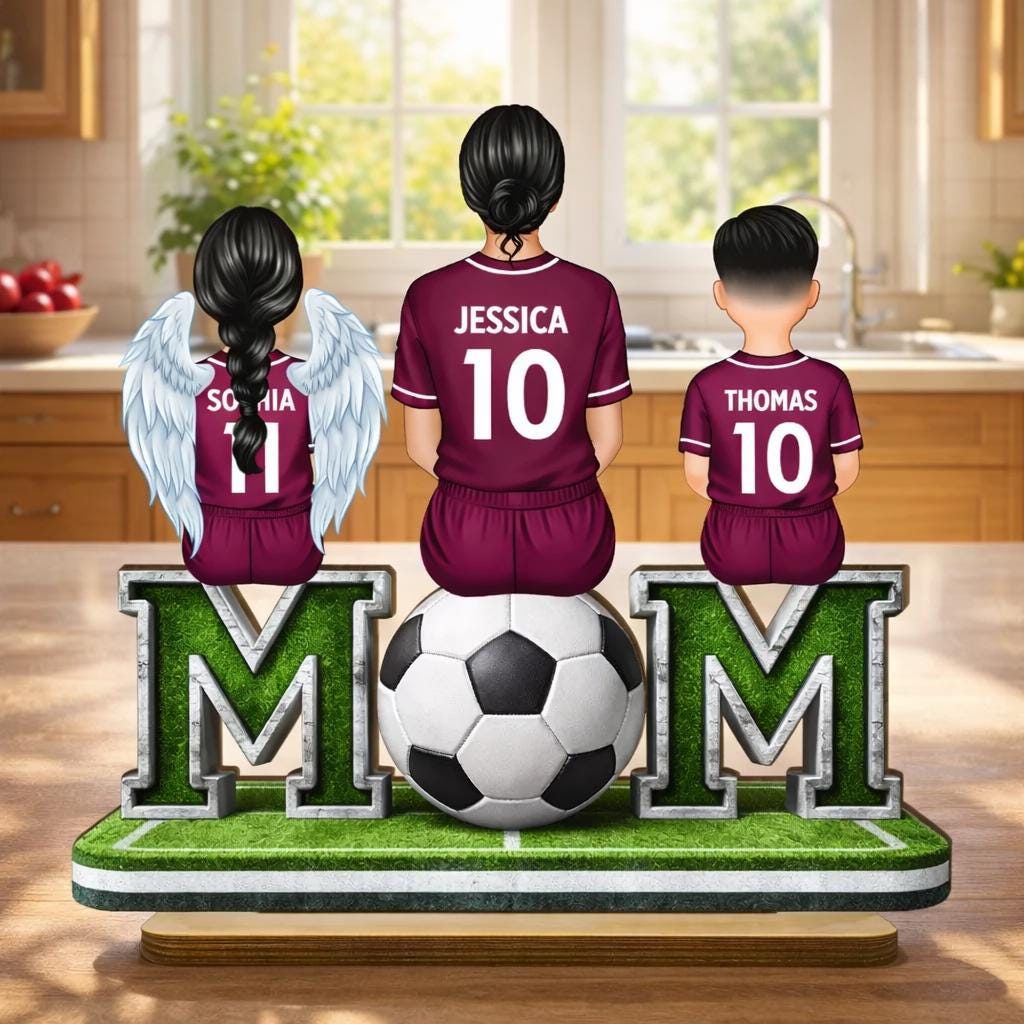 Personalized Soccer Mom Wooden Standee, Custom Family Keepsake, Mother ...