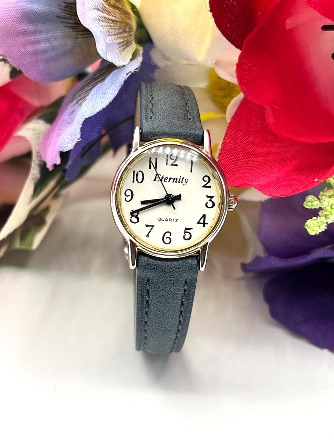 Vintage "eternity" Ladies Watch - Quartz Movement - New Blue Leather ...