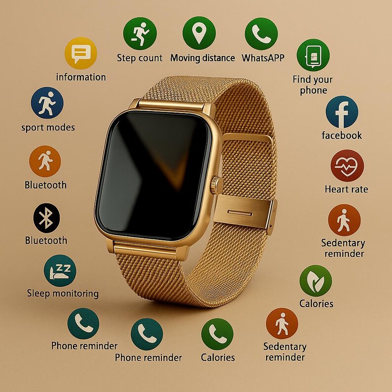 Smartfit Active Smartwatch - Heart Rate, Sleep & Activity Tracker - Etsy