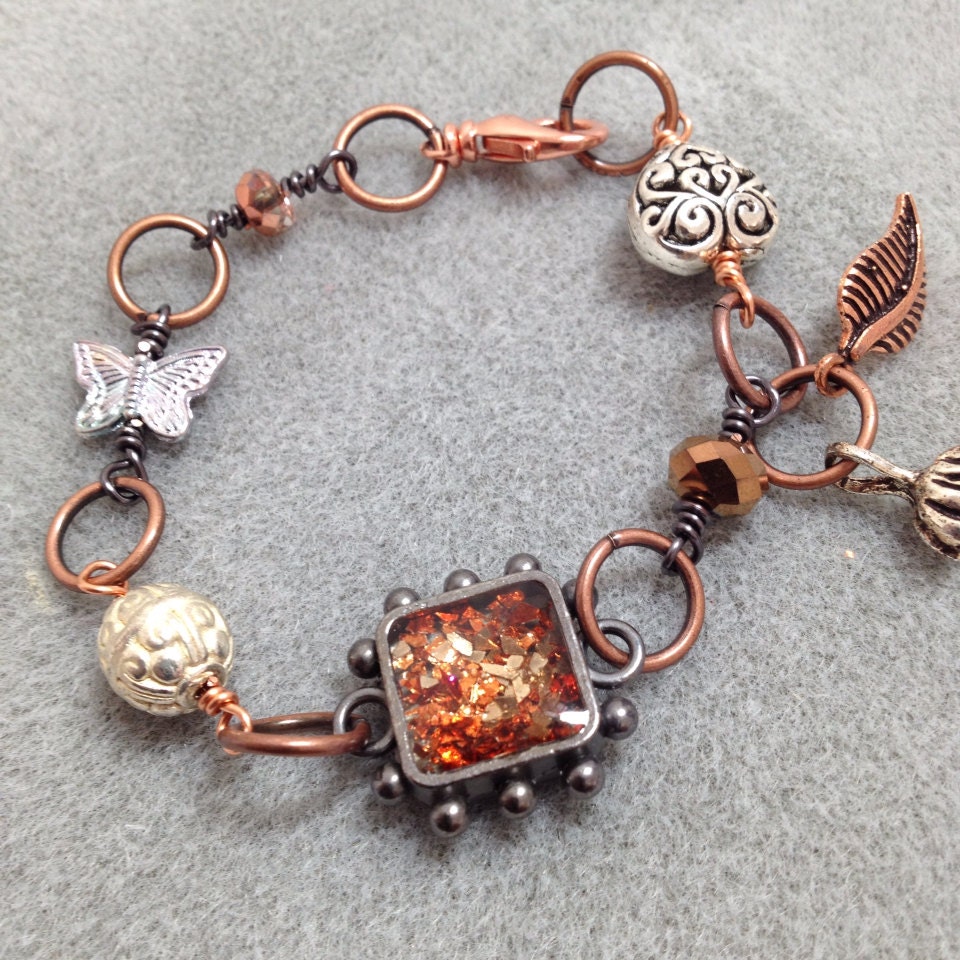 Mixed Media Wire Wrapped Bracelet - Etsy