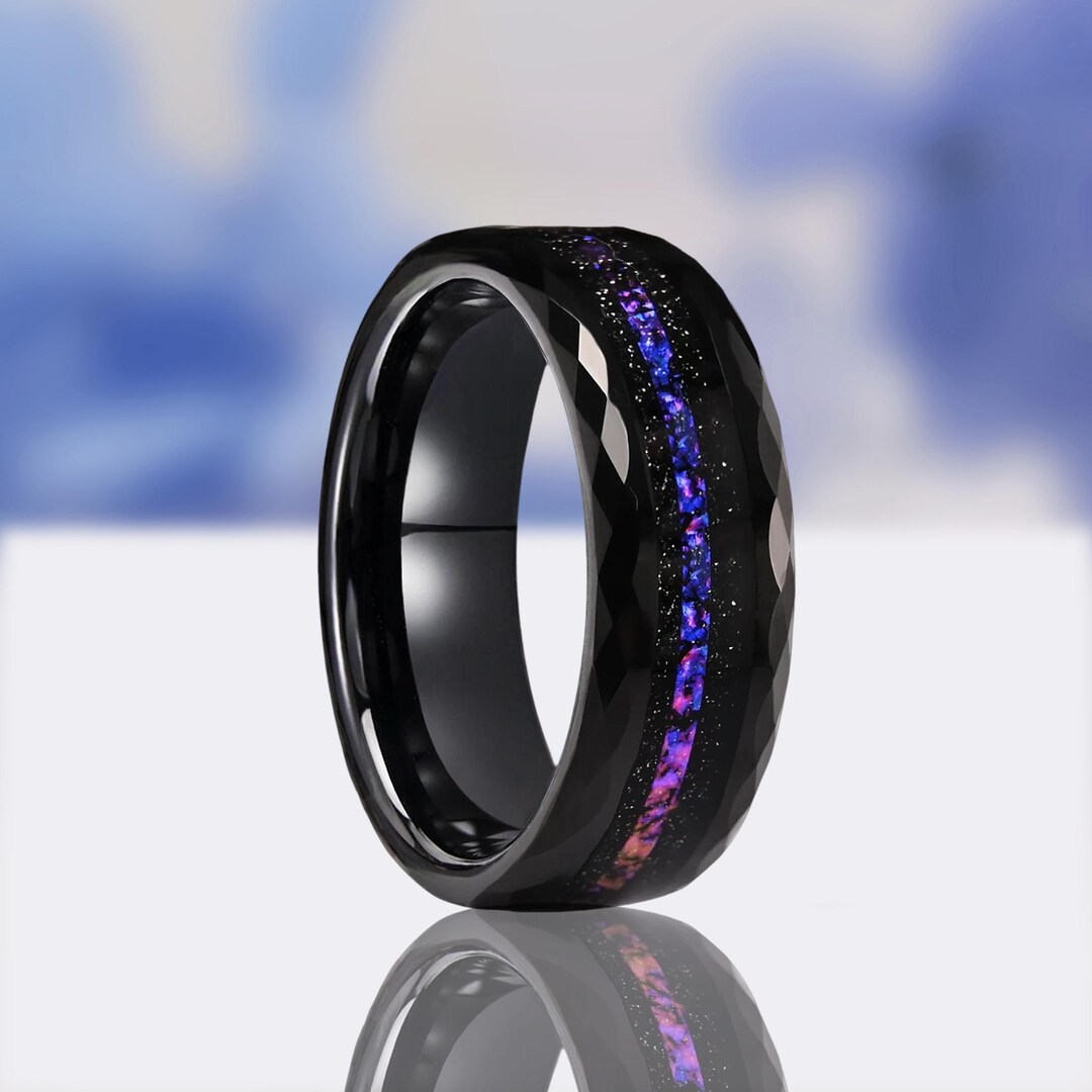 Black Tungsten Outer Space Ring, Orion Nebula Wedding Band (8mm) - Etsy
