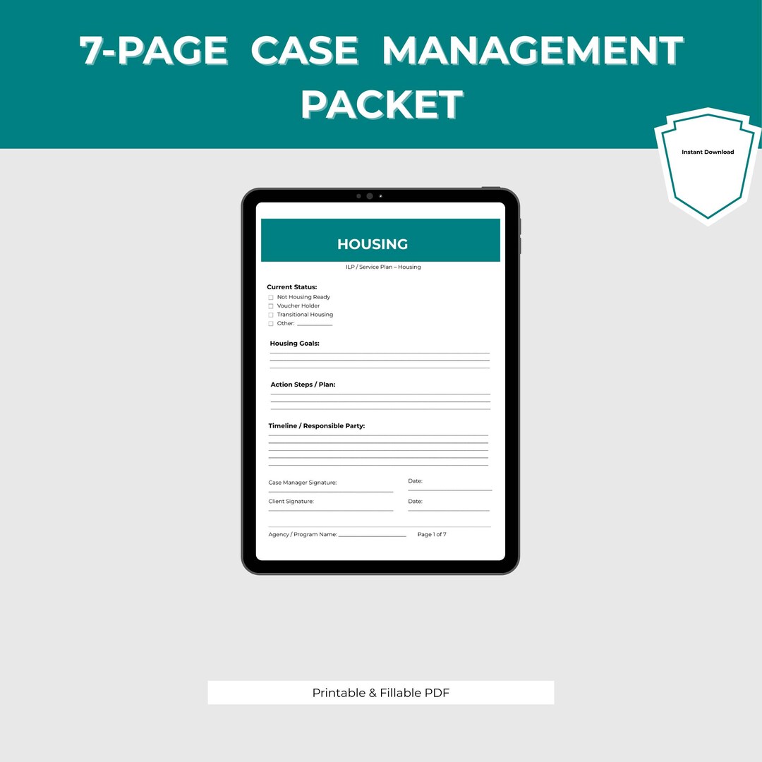 Editable Case Management Packet | 7 Page Service Plan Template | Social ...