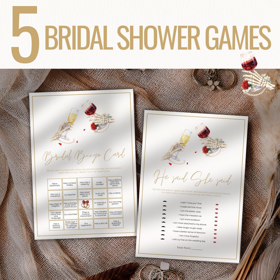Till Death Do Us Party Bridal Shower Game Bundle • Editable 5 Bridal ...