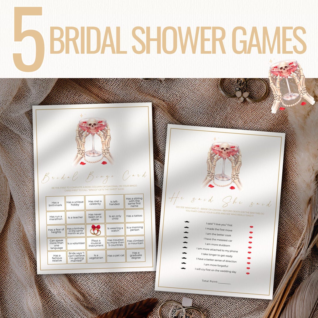 Till Death Do Us Party Bridal Shower Game Bundle • Editable 5 Bridal ...