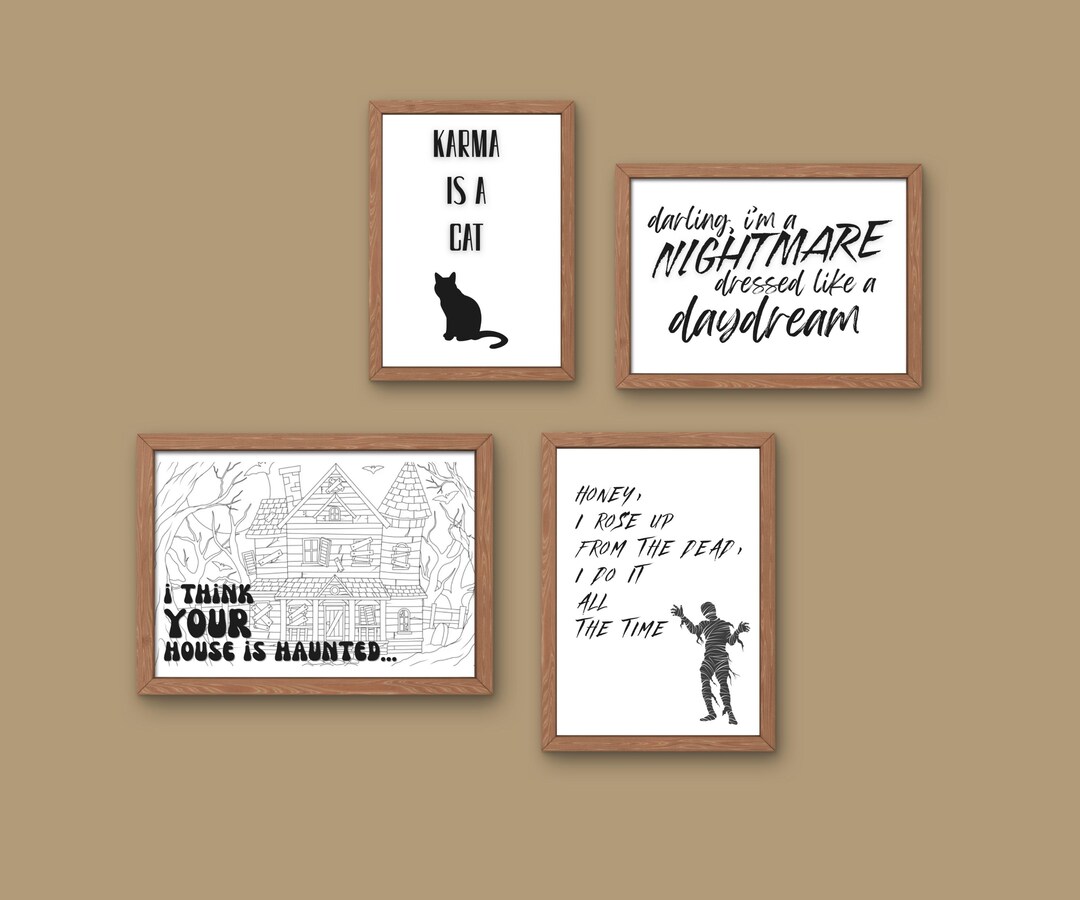 Taylor Swift Halloween Printable Art: Set of 4 Spooky Lyrics (digital ...