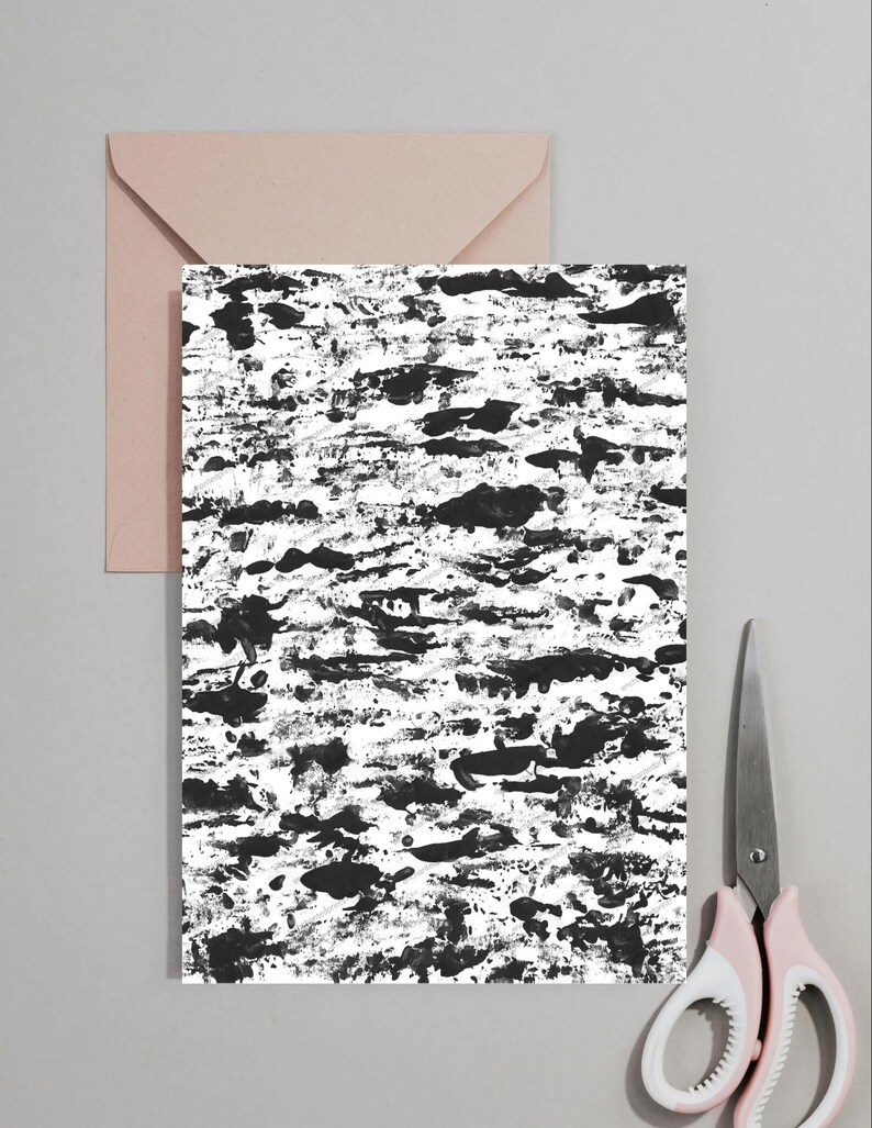 Black and White N001 – Abstract Mark Making Junk Journal & Scrapbook ...