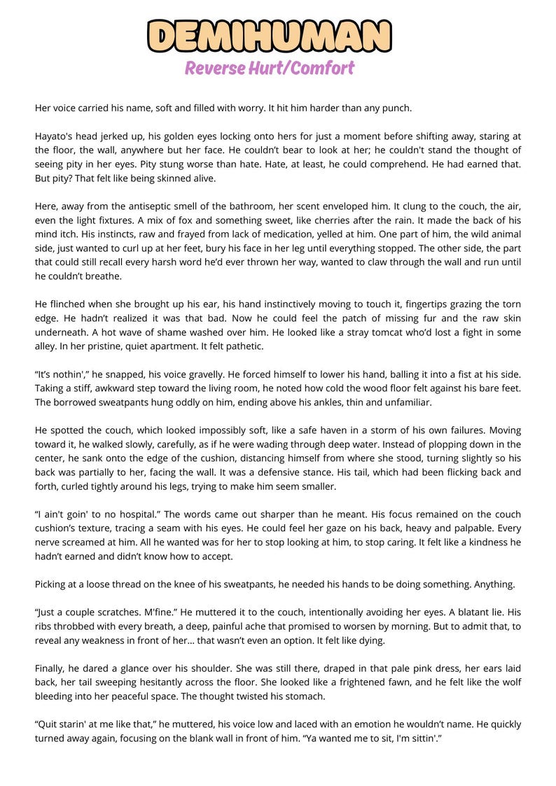 Custom Fanfic | 1000 Word Personalized Comfort Character Story | 24 ...