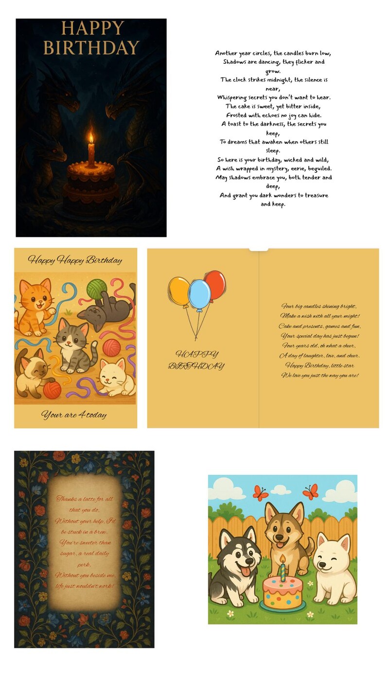 24 Editable Card Bundle – Random Cards for Any Occasion – Printable PDF ...