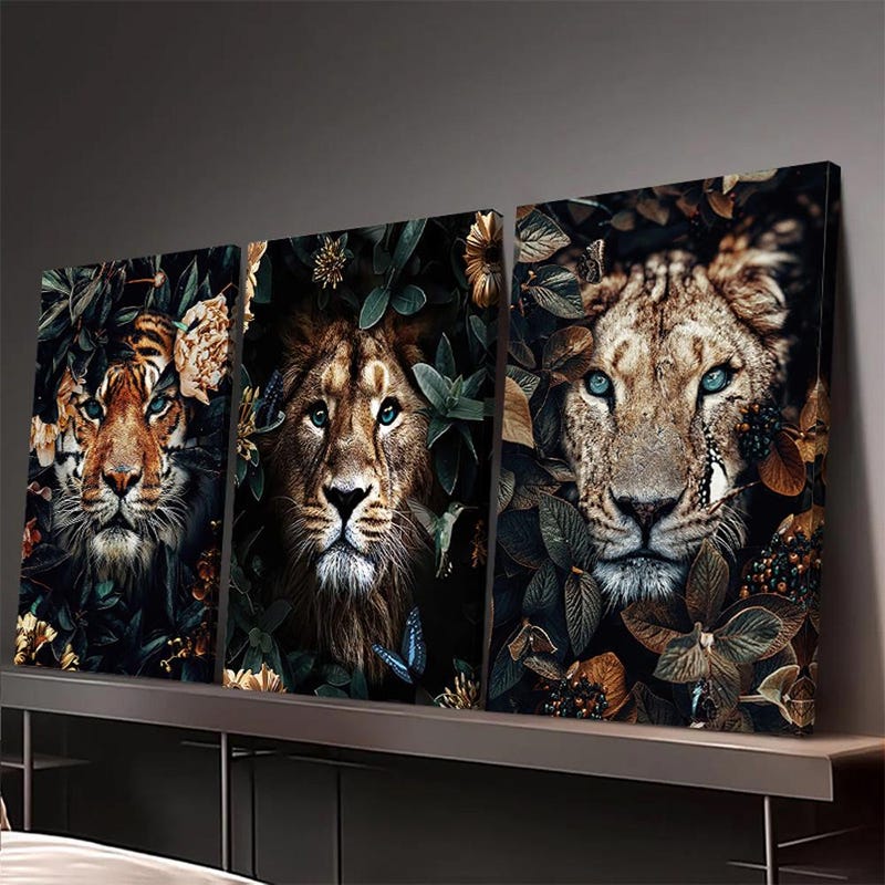 Triptych Animal Art - Etsy
