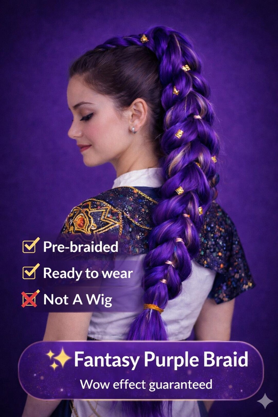 Rumi Purple Jumbo Braid 82” – K-pop Demon Hunters Cosplay Hair | Violet ...