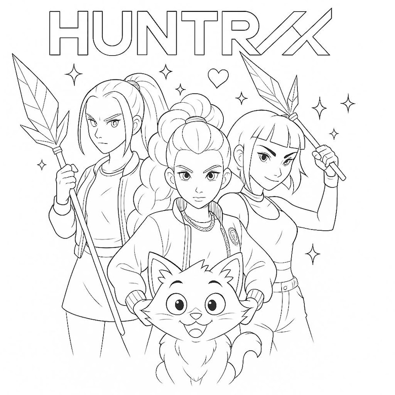 Huntrix downloadable coloring pages - Etsy Italia