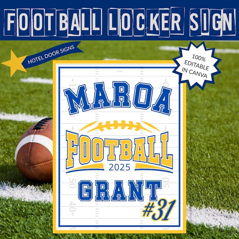 Football Door Sign - Etsy