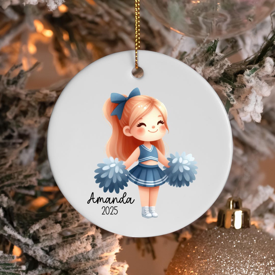 Personalized Cheerleader Ornament, Children's Holiday Decor, Custom ...