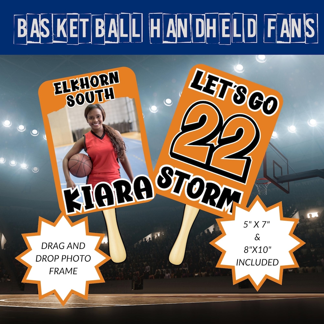 Basketball Handheld Fan Template | Senior Night Printable | Editable ...