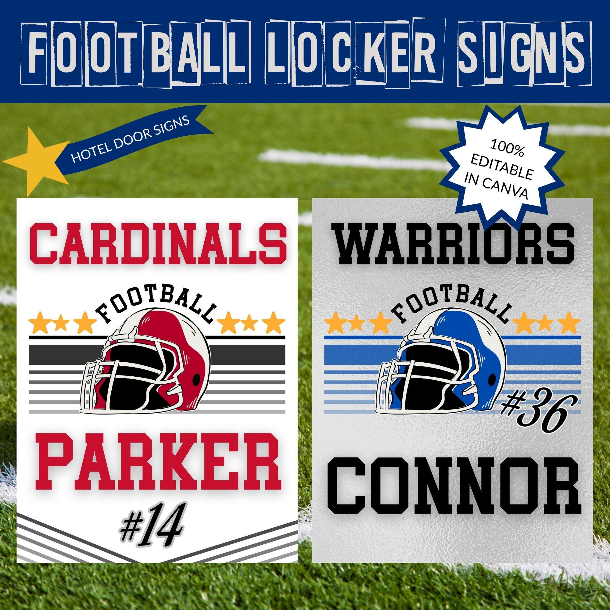 Editable Football Locker Sign Template | Printable Team Spirit Door ...