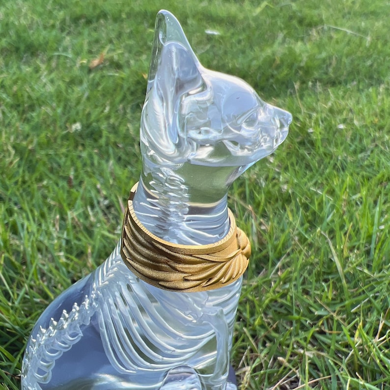 3D Printed Bastet Skeleton Sculpture: Transparent Resin Egyptian Cat ...