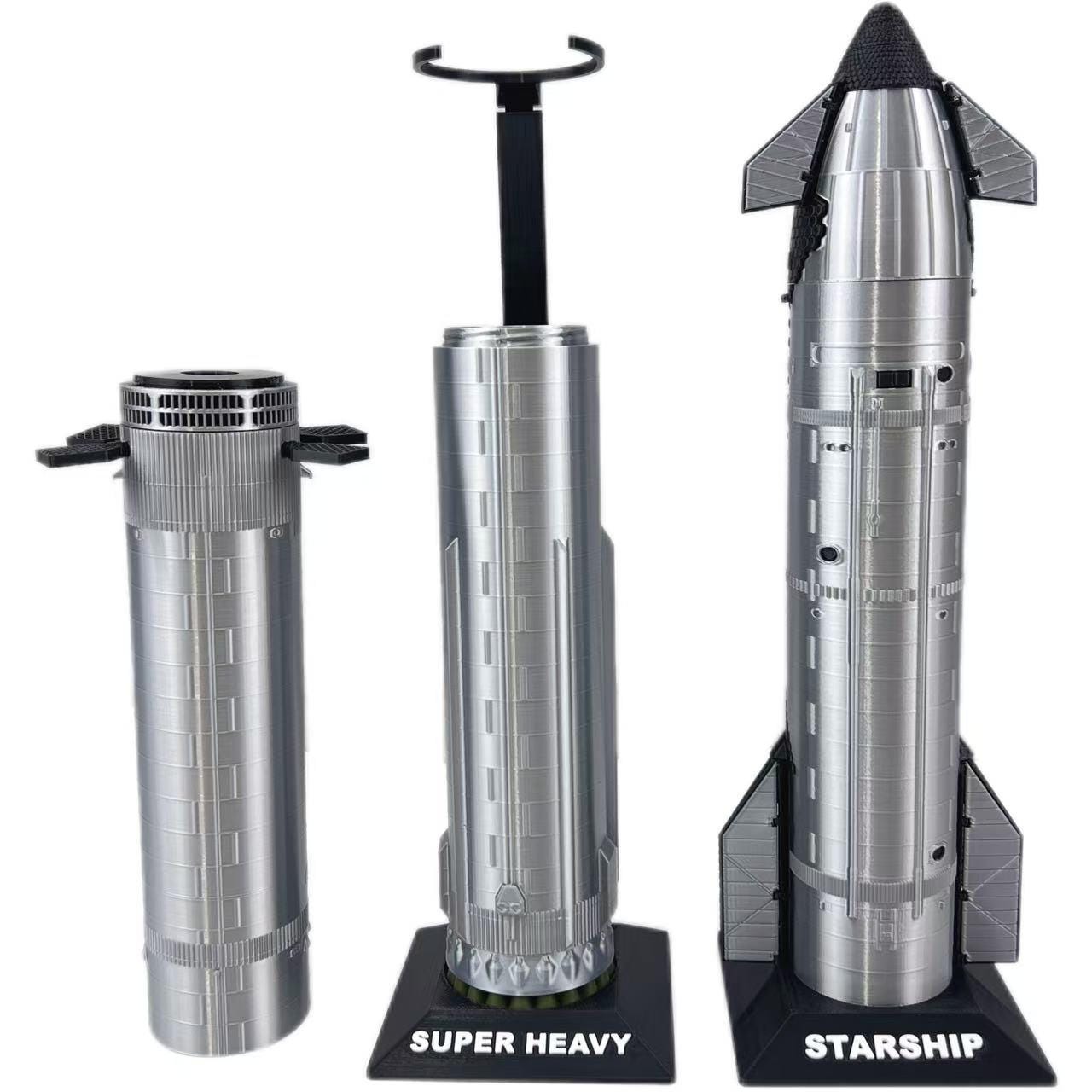 Spacex Starship 1:200 Scale 3D Printed Model - Exquisite Silver Rocket ...