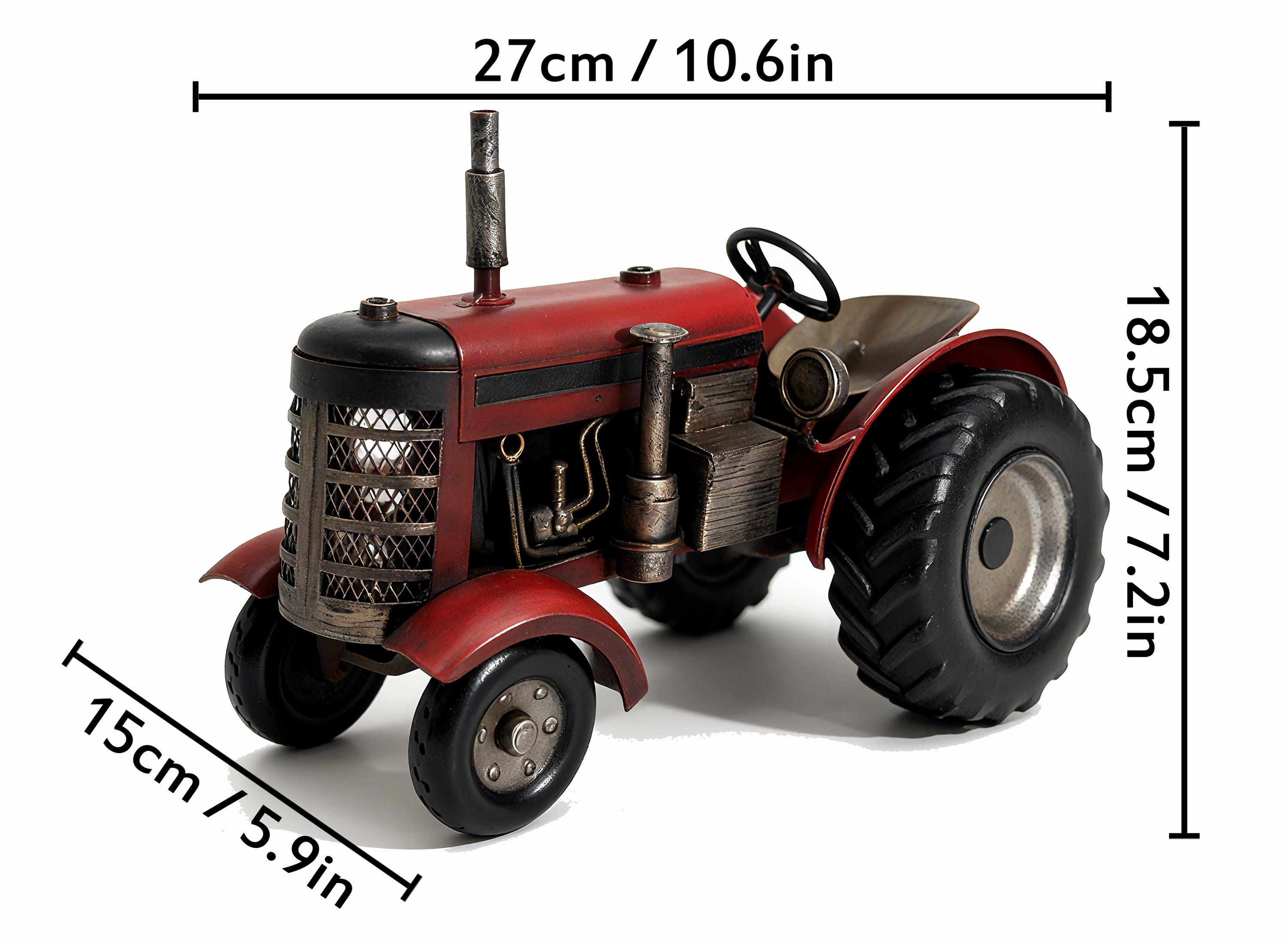 Vintage Style Die-cast Tractor Model: Dark Red Farmhouse Decor - Etsy