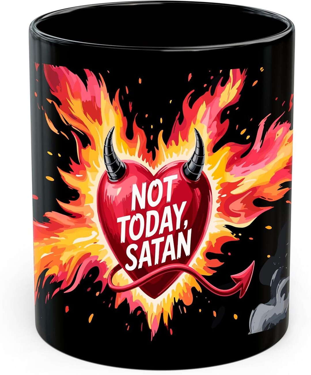 Not Today Satan Coffee Mug – Funny Christian Quote Ceramic Cup, Unique ...