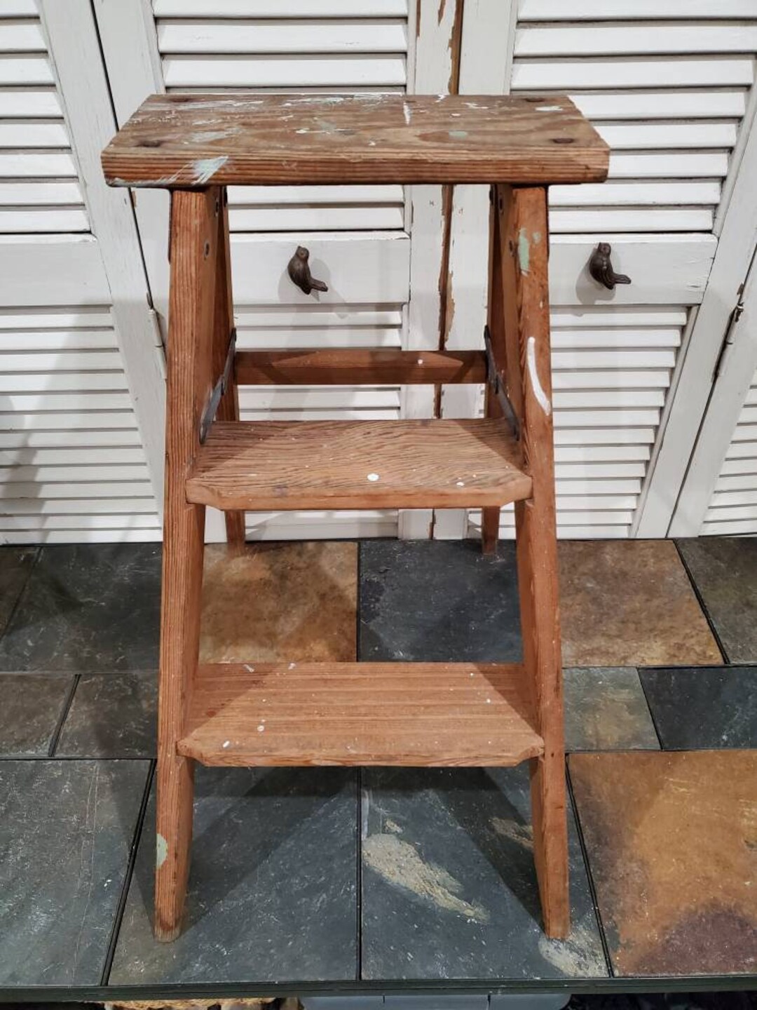 Rustic Wood Step Ladder: Vintage Display Decor (22.25" H) - Etsy