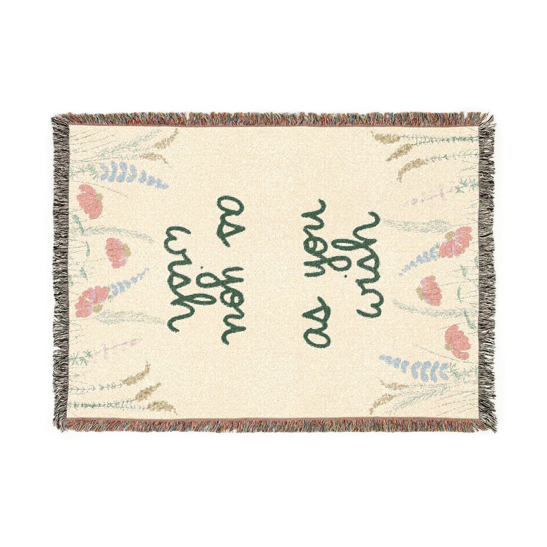 Woven Blanket With the Princess Bride Quote "as You Wish" - Etsy