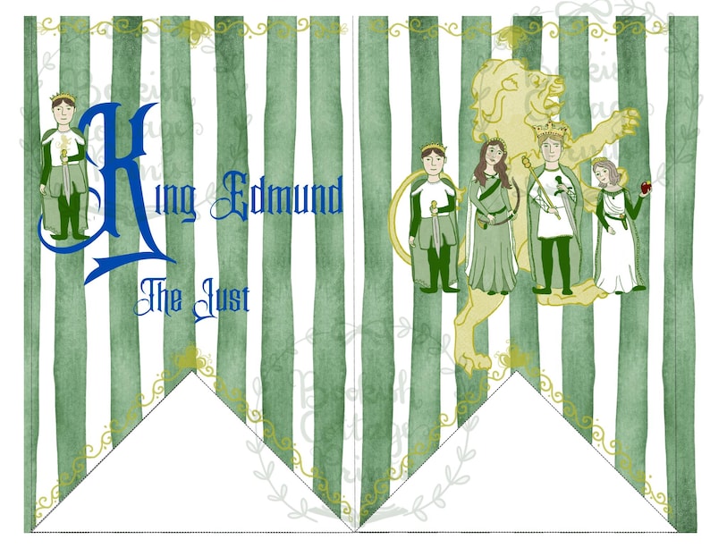 Narnia Banner, Pevensie Children and Aslan Printable Digital Download ...