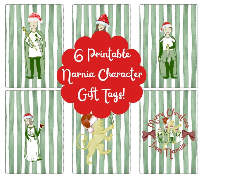 Narnia Christmas Gift Tags, Printable Chronicles of Narnia Pevensie ...