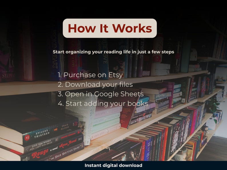 Visual Reading Tracker Spreadsheet, Book Collection Organizer (google ...