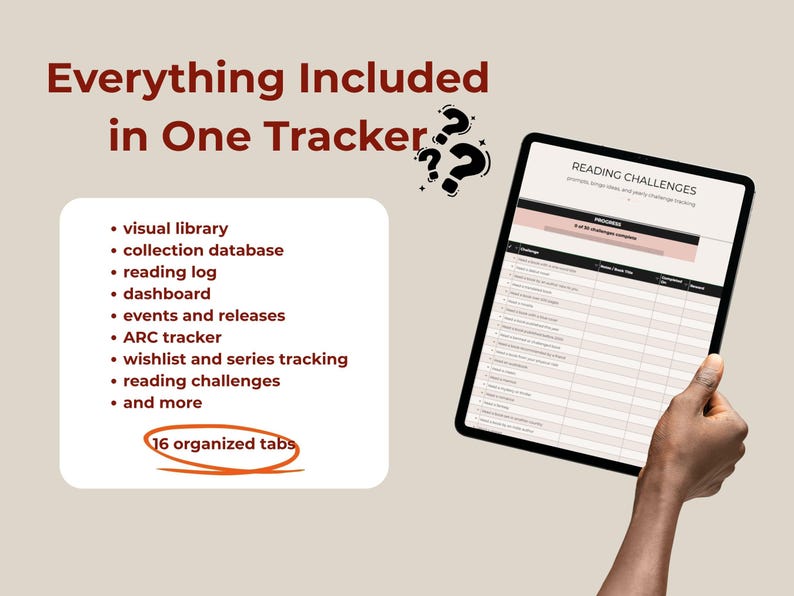 Visual Reading Tracker Spreadsheet, Book Collection Organizer (google ...