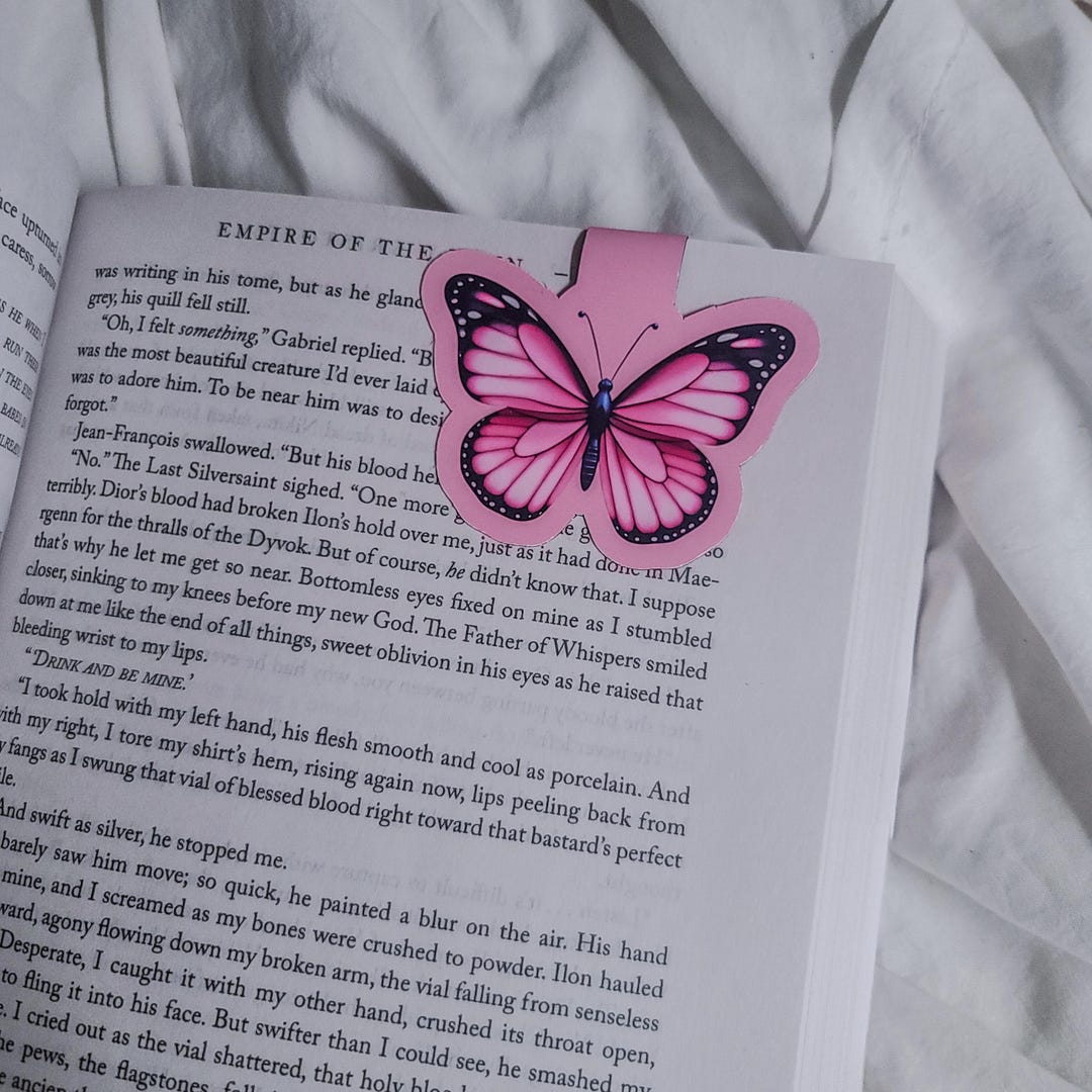 Pink Butterfly Magnetic Bookmark: Romantic Book Lover Gift - Etsy