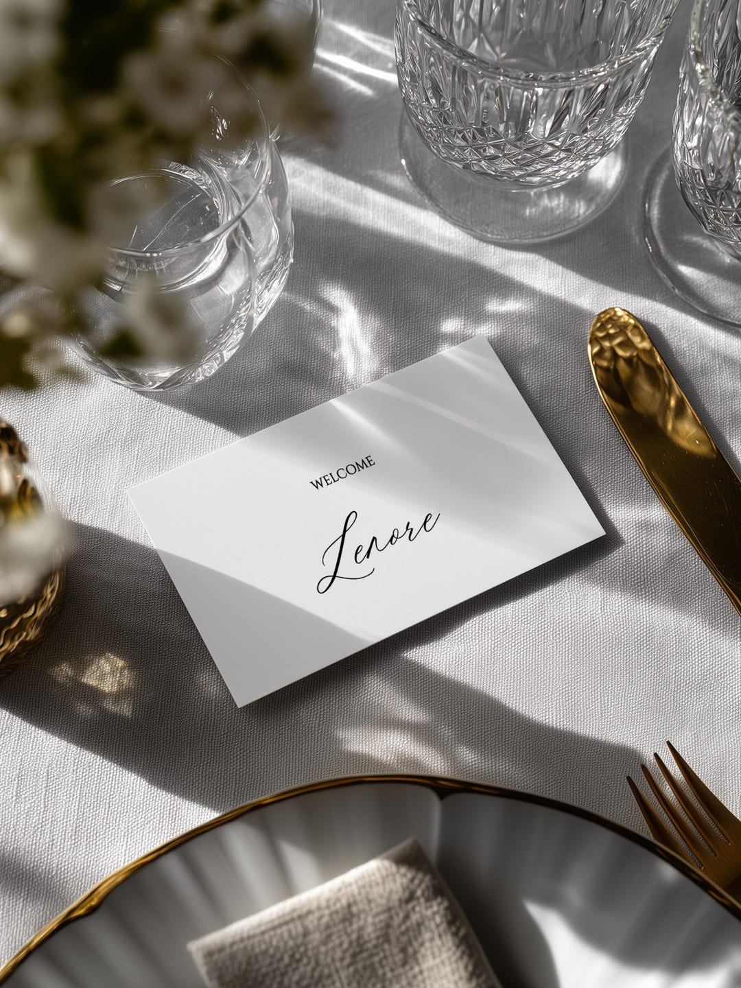 Editable Printable Place Cards, Calligraphy Wedding Place Card Template ...