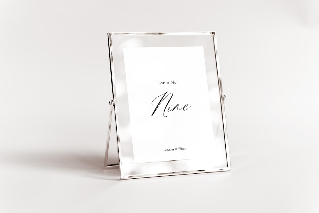 Table Number Template, Editable Digital Table Numbers, Printable ...