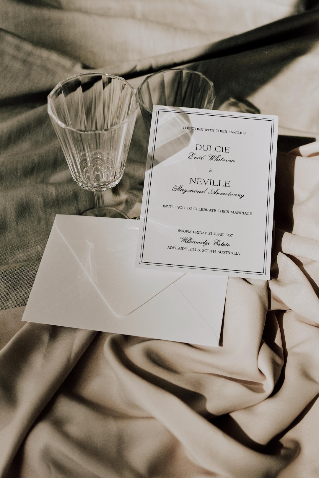 Old Money Wedding Invite Card Template Digital Download - Etsy