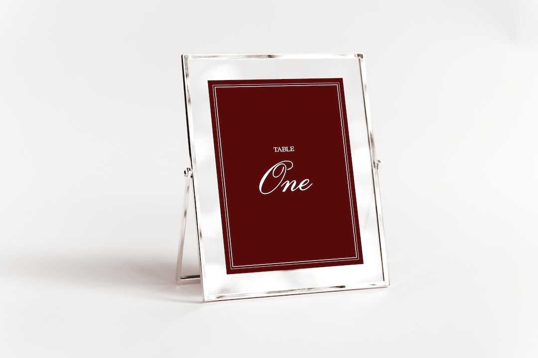 Table Number Template, Editable Digital Table Numbers, Printable ...