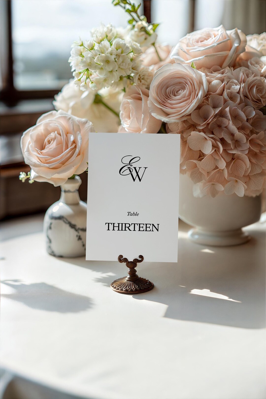 Editable Printable Table Numbers, Modern Wedding Table Number Template ...