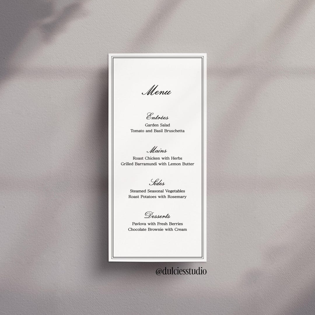 Wedding Menu Template, Wedding Menus, Menu Template, Menu Cards ...