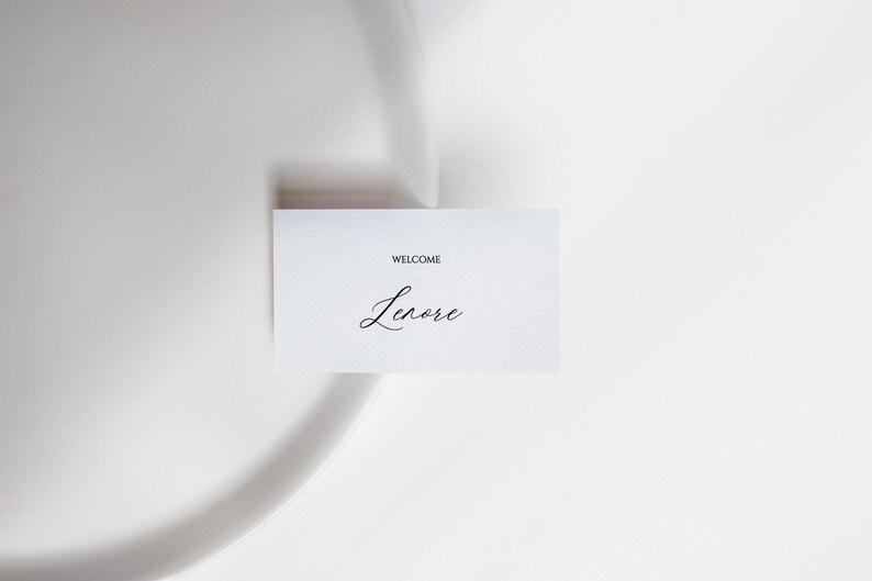 Editable Printable Place Cards, Calligraphy Wedding Place Card Template ...