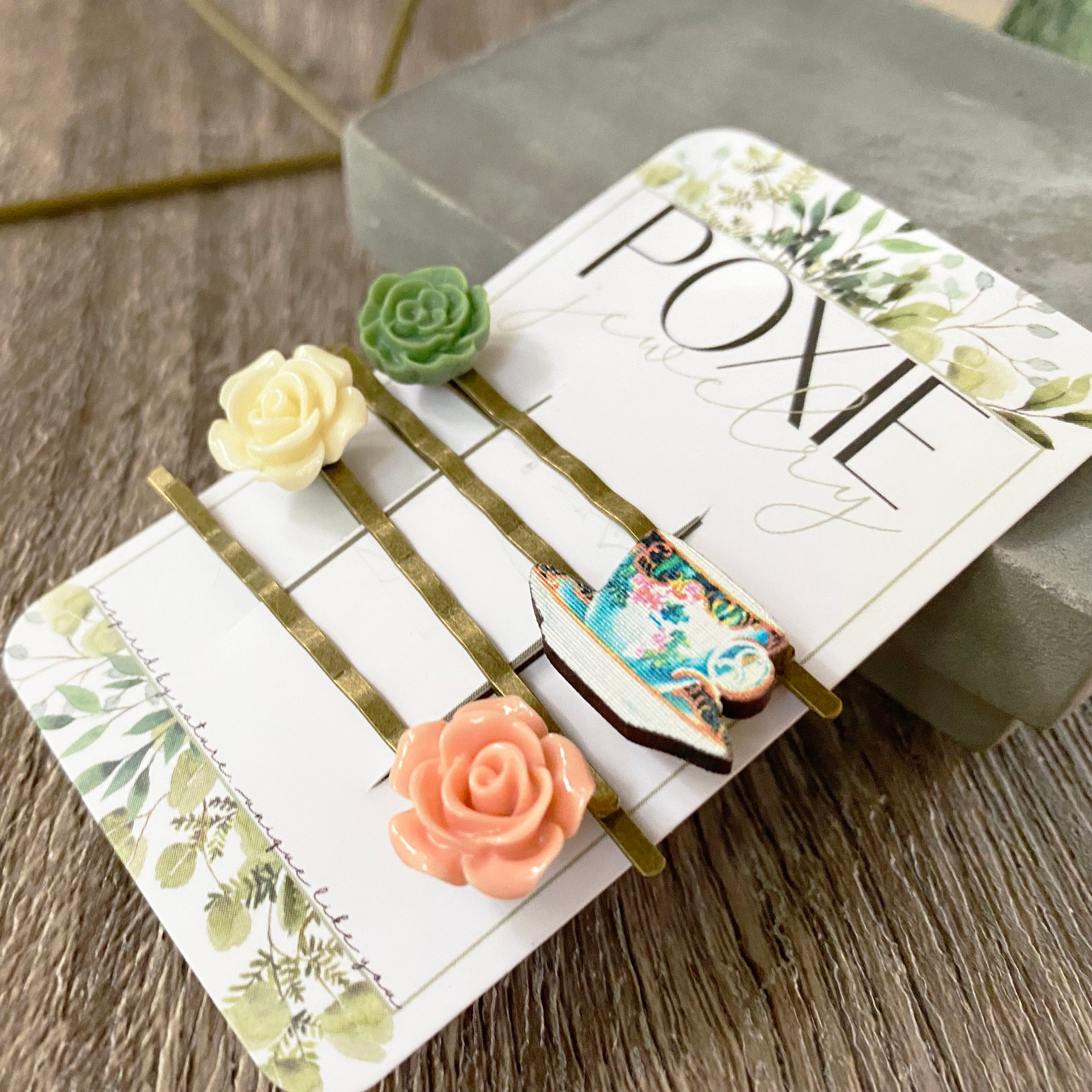 Decorative Hair Pins Vintage Hair Accessories Floral Hair Pins Teacup ...