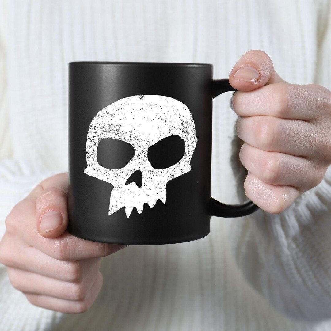 Sid's Skull Coffee Mug, Minimalist Skull Ceramic Cup, Edgy Streetwear ...