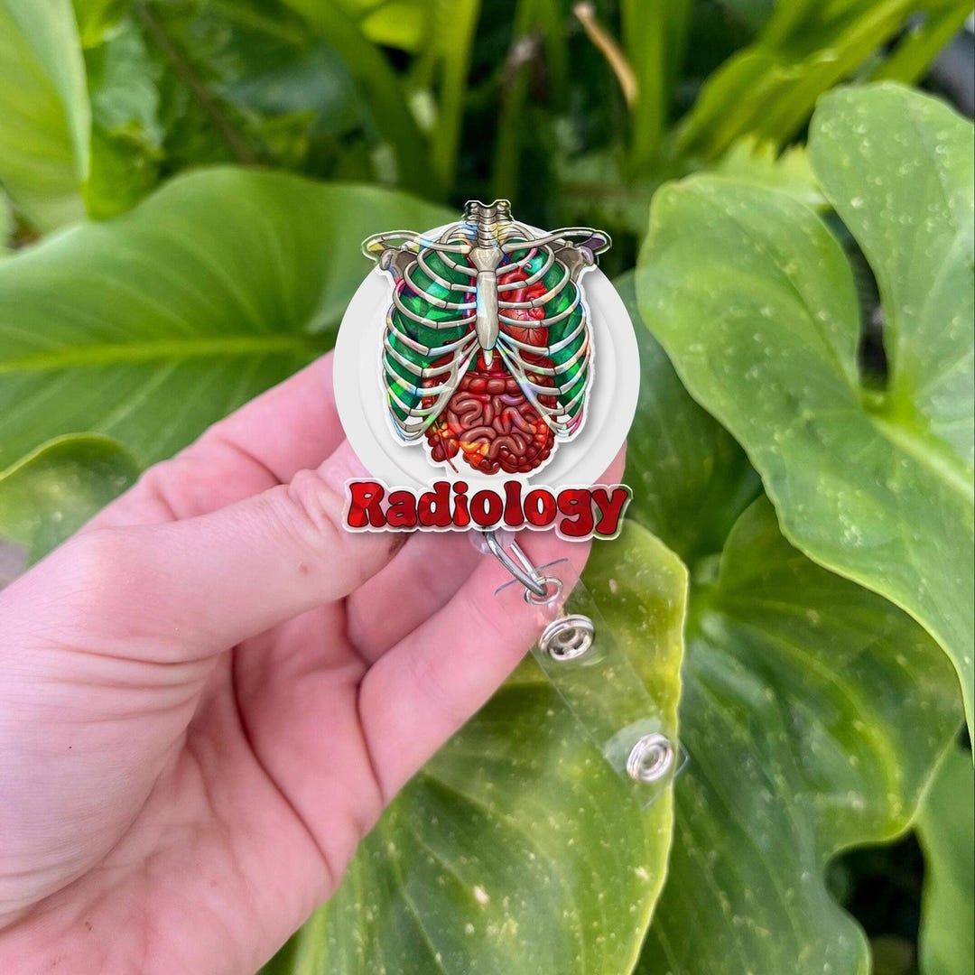 Radiology Badge Reel, Anatomical Organs & Ribcage Medical ID Holder ...