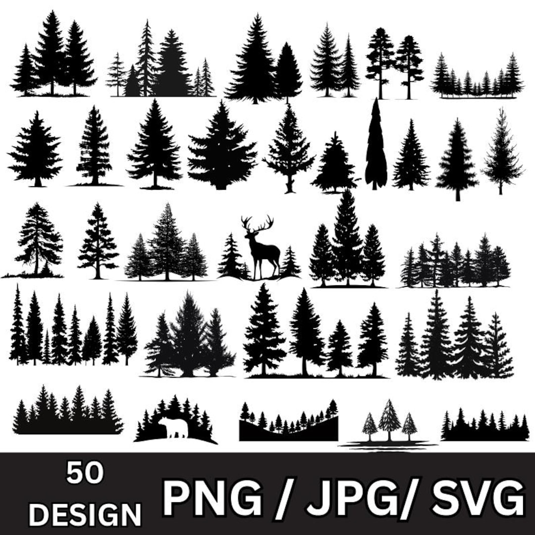 50 Mountain Forest SVG Bundle, Forest Tree Svg, Forest Svg, Palm Tree ...